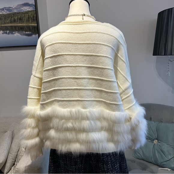 Sweaters | Size Sm Real Fur Light Creamy Color Sweater | Poshmark